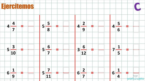 Lectura y escritura de fracciones. Ficha interactiva | TopWorksheets