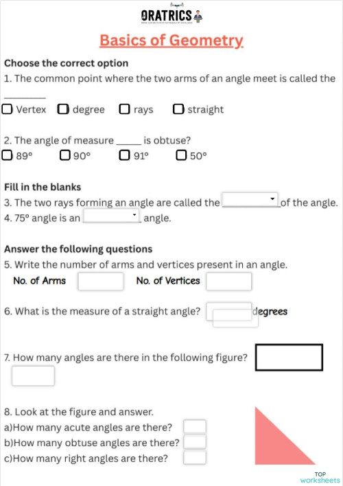 Angles: interactive worksheets and online exercises | TopWorksheets
