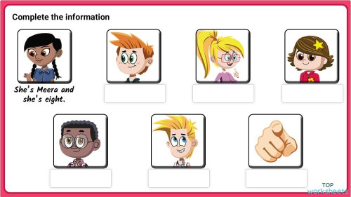 Name and ages. Interactive worksheet | TopWorksheets