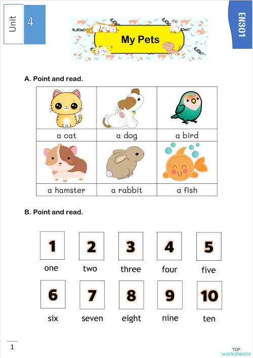 Unit 4 My Pets. Interactive worksheet | TopWorksheets