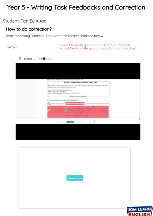 Year 5 - Writing Task Feedback - Model Paper. Interactive worksheet ...