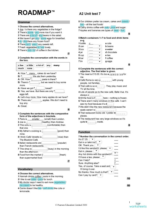 Roadmap A2. Unit 7. Interactive worksheet | TopWorksheets