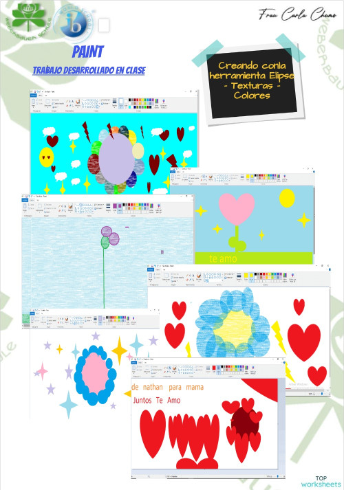 Paint- 1 A - FLOR - TRABAJOS. Ficha interactiva | TopWorksheets