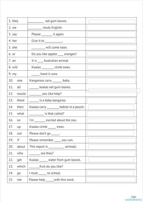 Common words in English (Part 2). Interactive worksheet | TopWorksheets