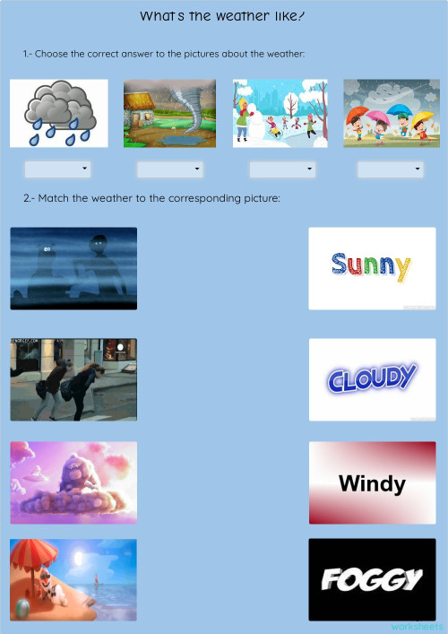 Weather and temperature. Interactive worksheet | TopWorksheets