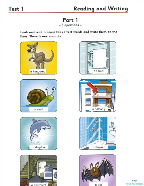 Movers - APT4 - T1 - Reading and Writing. Interactive worksheet ...