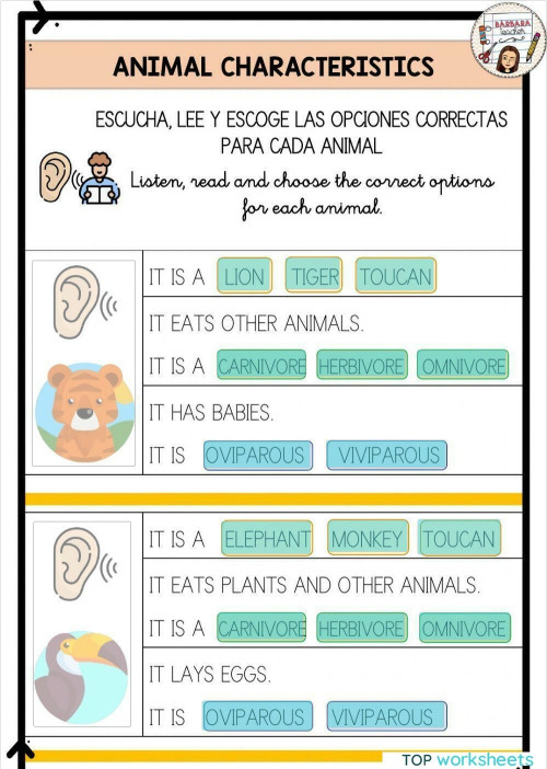 Animal classification. Interactive worksheet | TopWorksheets
