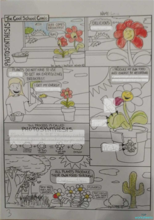 photosynthesis comic. Interactive worksheet | TopWorksheets
