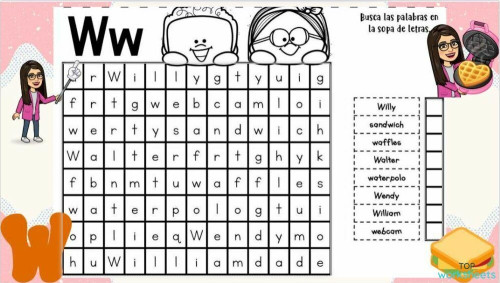 Letra "Ww": fichas interactivas y ejercicios online | TopWorksheets