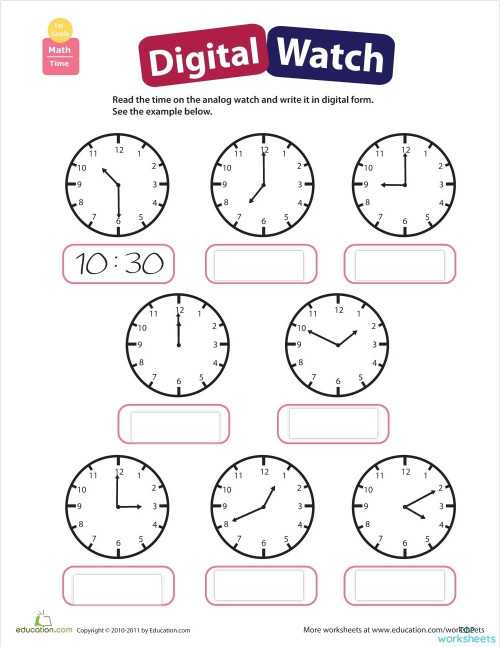 telling-time-analog-clock. Interactive worksheet | TopWorksheets