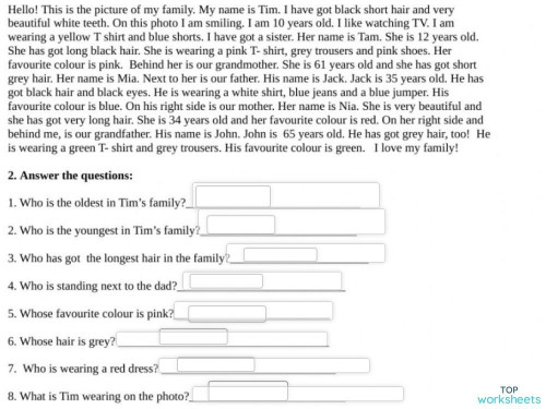 Reading clothes. Interactive worksheet | TopWorksheets