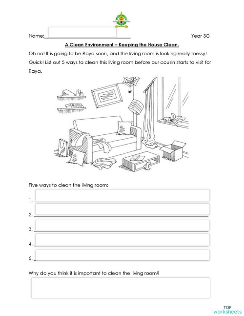 Y3 Clean Home. Interactive worksheet | TopWorksheets