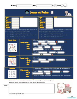 Jouer et faire. Fiche interactive | TopWorksheets