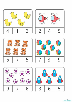 Conteo de elementos. Ficha interactiva | TopWorksheets