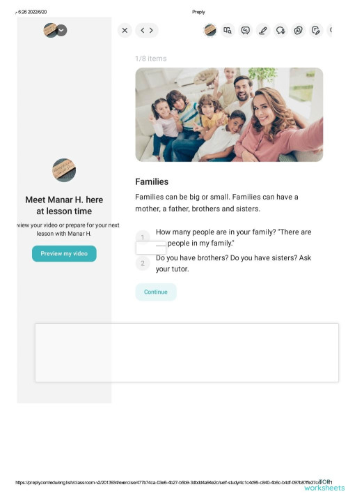 Kids A1 - Speaking - Families. Interactive worksheet | TopWorksheets