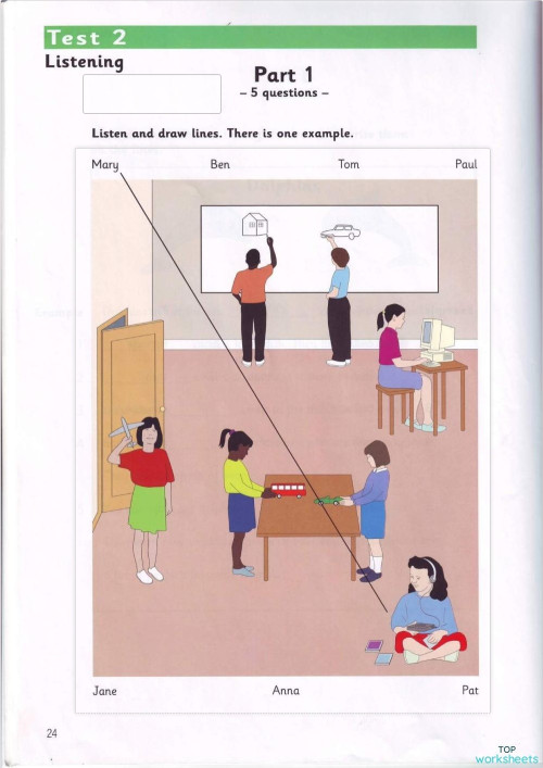 Movers 1 test 2. Interactive worksheet | TopWorksheets