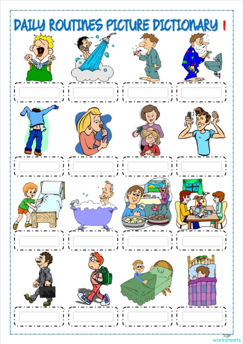 Daily Routines_Complete_Pictures. Interactive worksheet | TopWorksheets