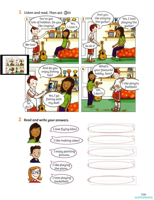 ESL01_HOBBIES (2)_Speaking focus. Interactive worksheet | TopWorksheets