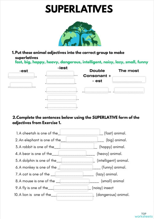 Adjectives & Nouns, Articles. Interactive worksheet | TopWorksheets