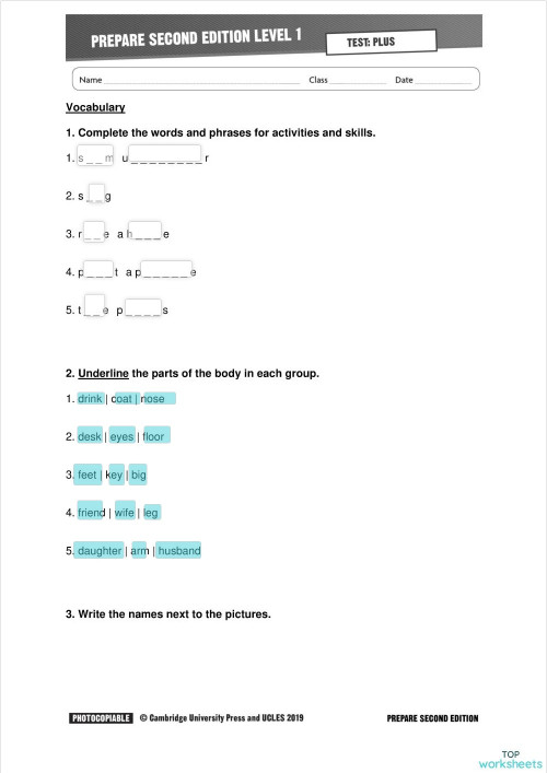 A1 UNITS 5'6. Interactive worksheet | TopWorksheets