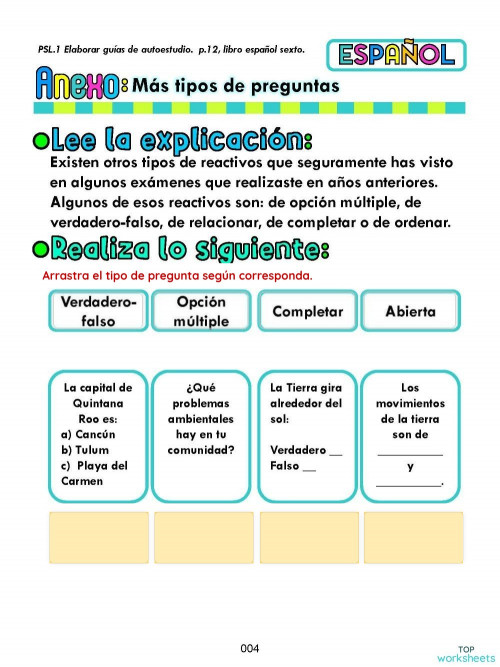 Mas tipos de preguntas.. Ficha interactiva | TopWorksheets