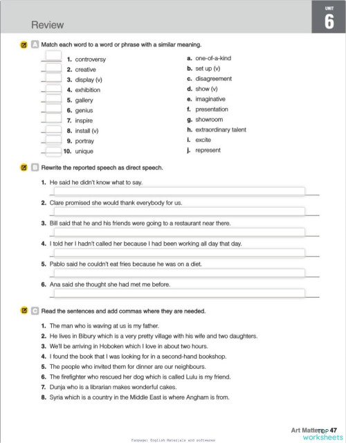 PORTFOLIO - UNIT 6. Interactive worksheet | TopWorksheets