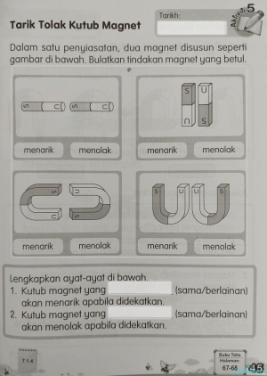 tarik tolak magnet. Interactive worksheet | TopWorksheets