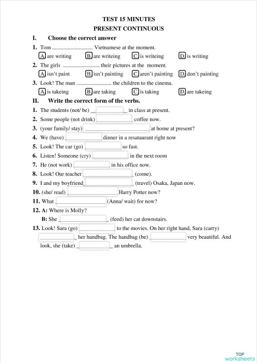 PRE A1 STARTERS LISTENING PART 3. Interactive worksheet | TopWorksheets