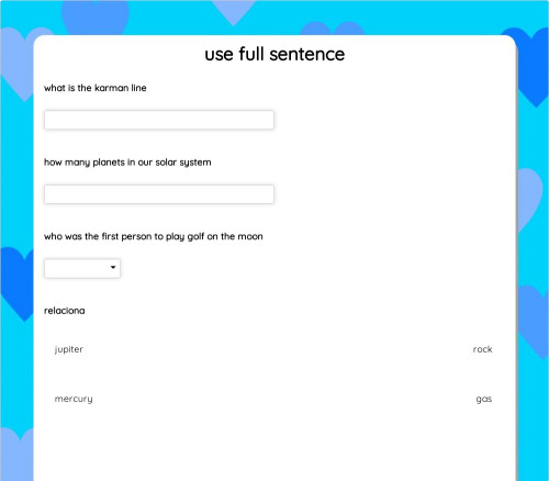 use full sentence. Interactive worksheet | TopWorksheets