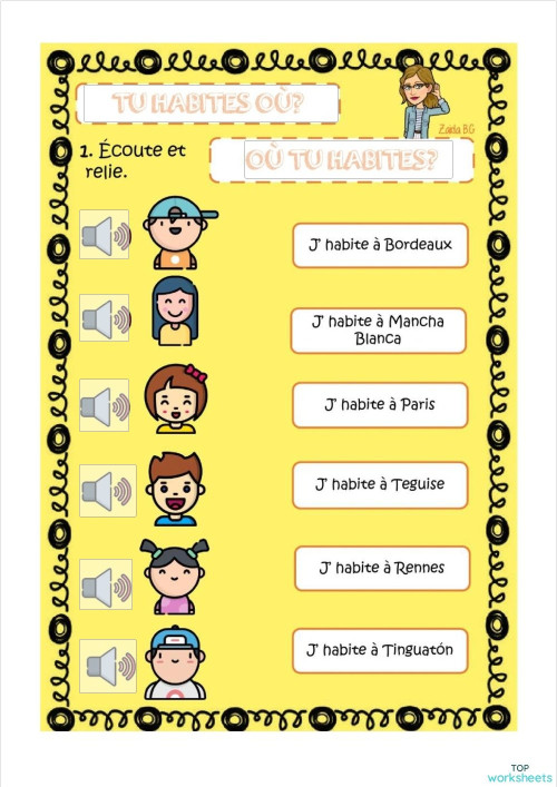 OÚ TU HABITES?. Fiche interactive | TopWorksheets