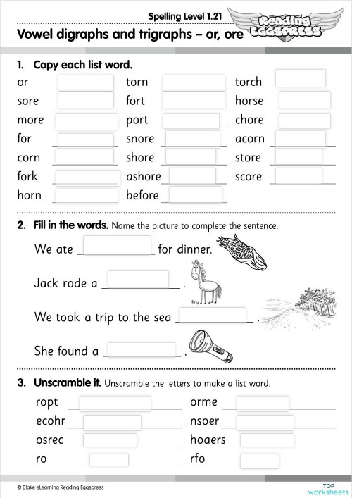 or and ore worksheet. Interactive worksheet | TopWorksheets