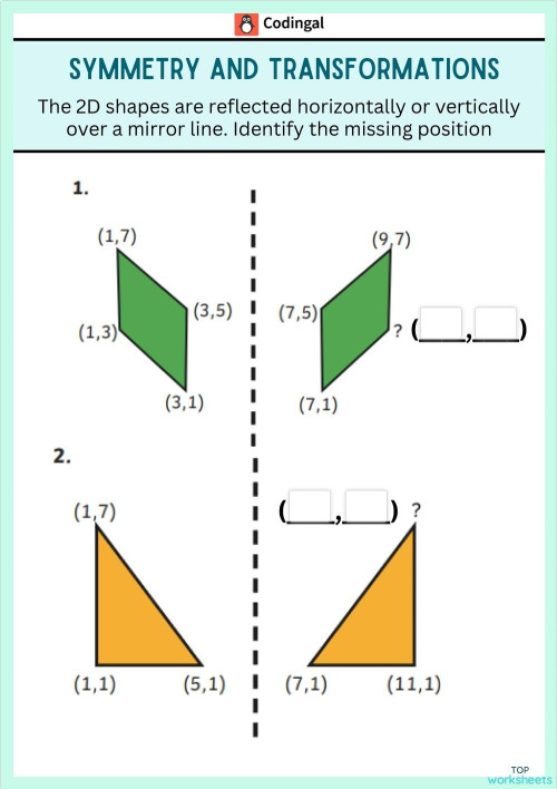M_G06M13L54_WA02_Symmetry and Transformations. Interactive worksheet | TopWorksheets