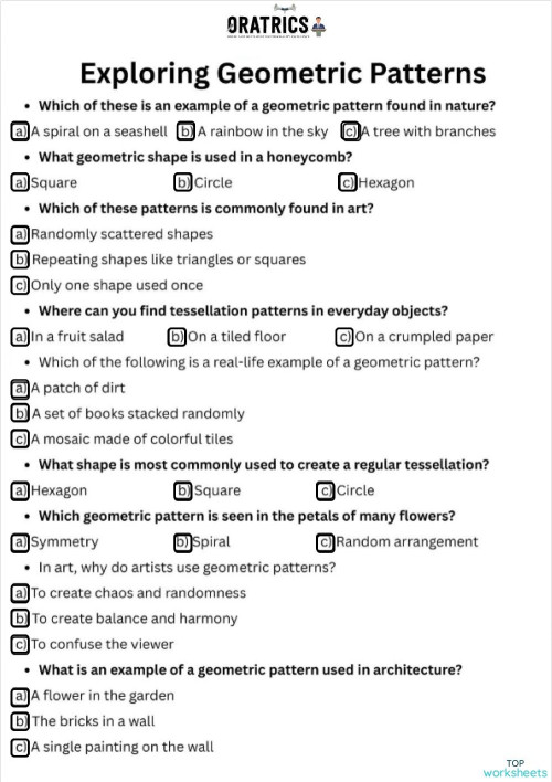 Geometry 10. Interactive worksheet | TopWorksheets