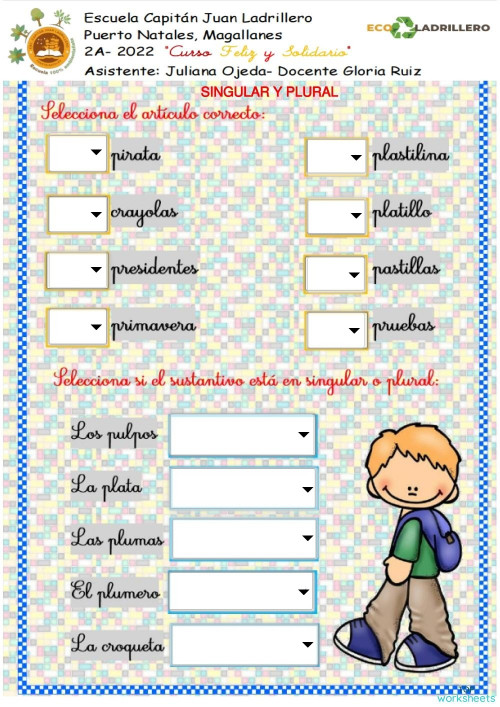 Hoja De Trabajo De Plural Y Singular