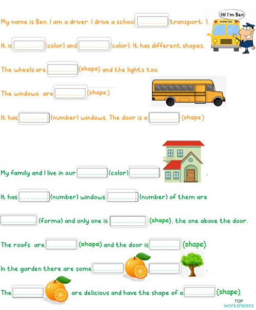 Shapes (reading). Interactive worksheet | TopWorksheets