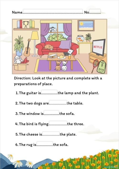 Prepositions of place. Interactive worksheet | TopWorksheets