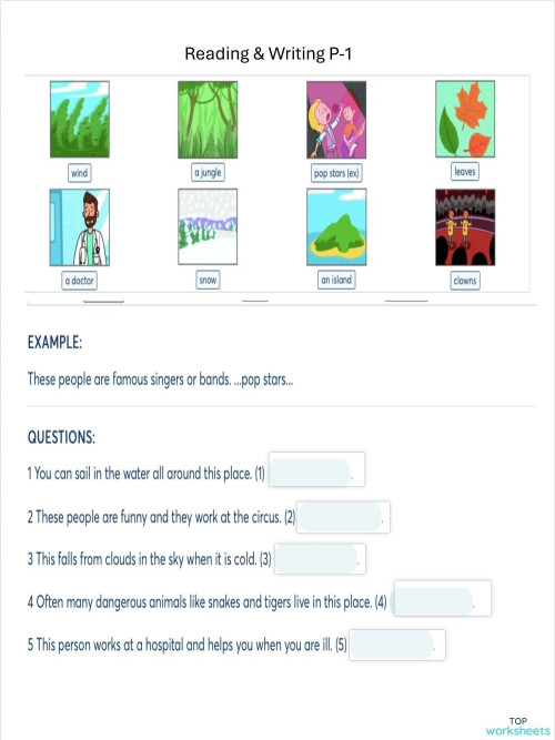 p1- Reading and Writing. Interactive worksheet | TopWorksheets