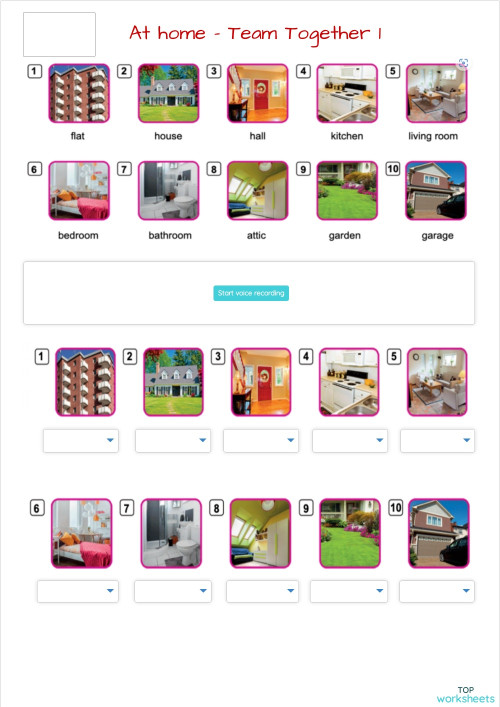 Team Together 1 At home. Interactive worksheet | TopWorksheets