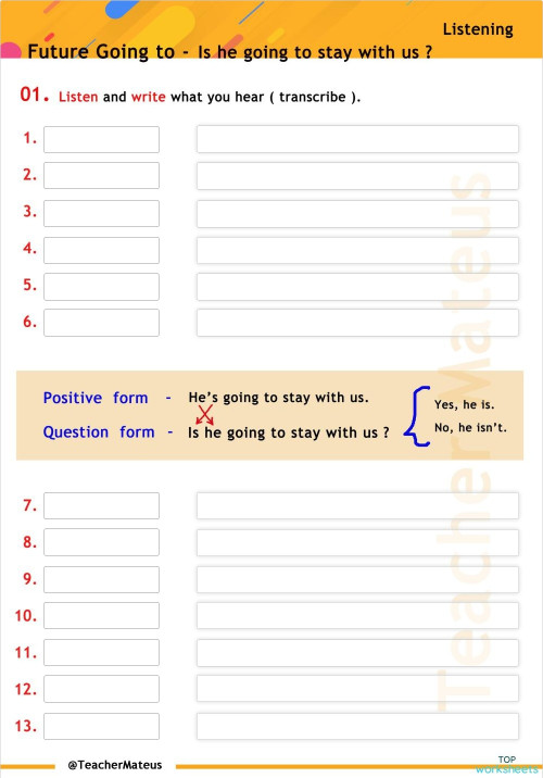 Listening: interactive worksheets and online exercises | TopWorksheets