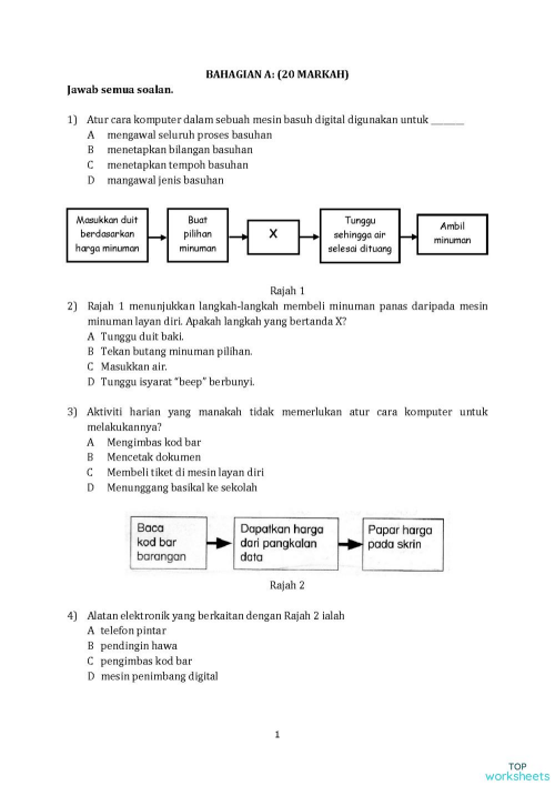 Ujian Penilaian Sumatif Tmk Bahagian A Tahun 6 Interactive Worksheet