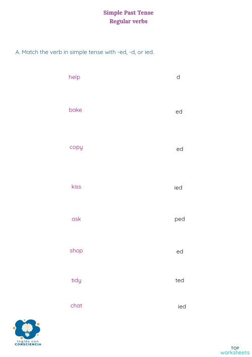 Simple past. Interactive worksheet | TopWorksheets