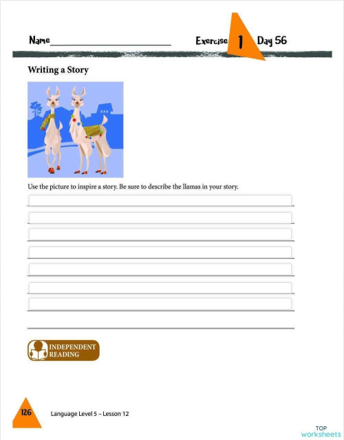 Lesson 12: Writing a Story Pg 126 Ex 1. Interactive worksheet ...