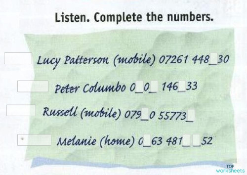 learn to listen numbers. Interactive worksheet | TopWorksheets