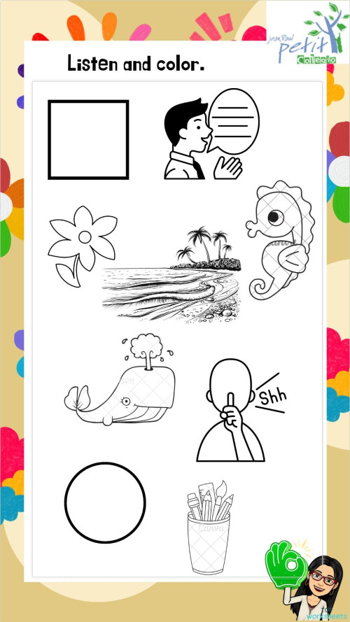 Color the vocabulary 1. Interactive worksheet | TopWorksheets