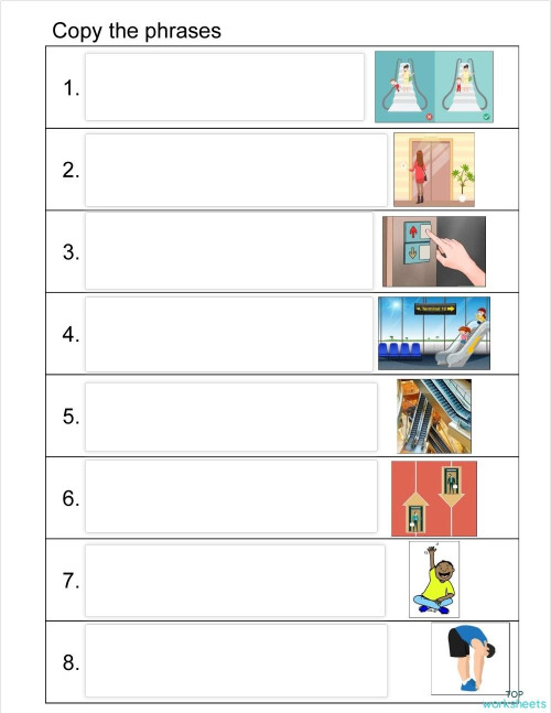 Type phrases. Interactive worksheet | TopWorksheets