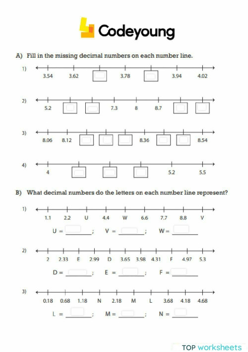 Comparing and Ordering decimals Concept HW. Interactive worksheet ...