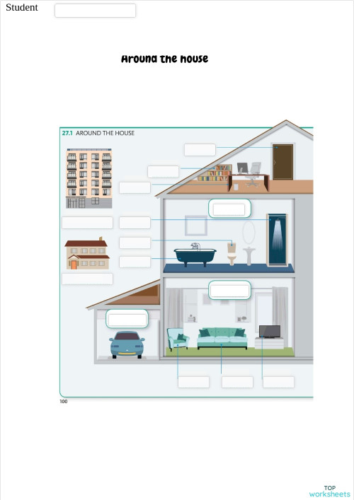 Around the house #1. Interactive worksheet | TopWorksheets