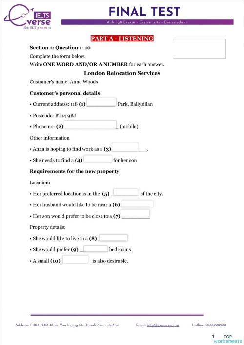 First Grade ELPA Listening Practice 1. Interactive worksheet ...