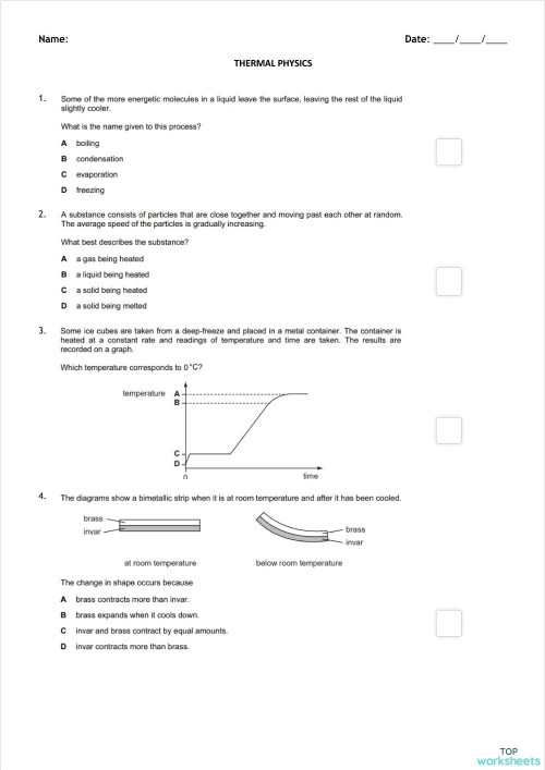 240613 Physics Questions - Y10. Interactive worksheet | TopWorksheets