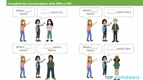 L5 - A9 - her, his. Interactive worksheet | TopWorksheets